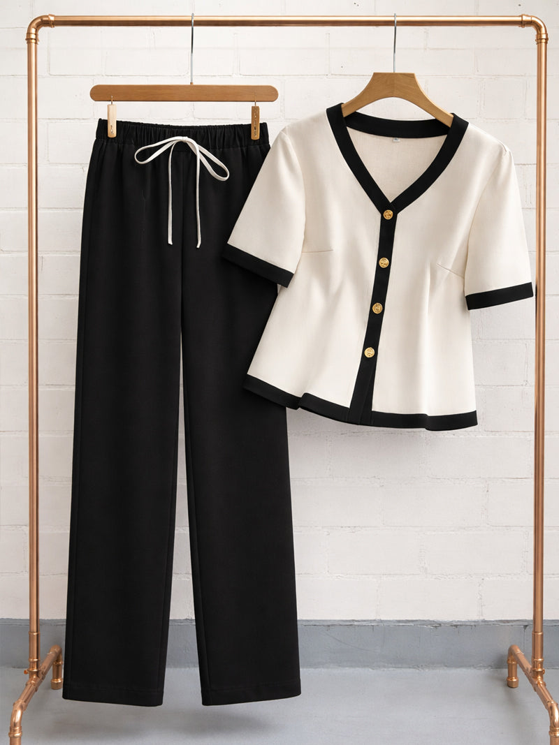 Jet Black Navy Two-Piece Co-ord Set for Women – DIVANIFAB